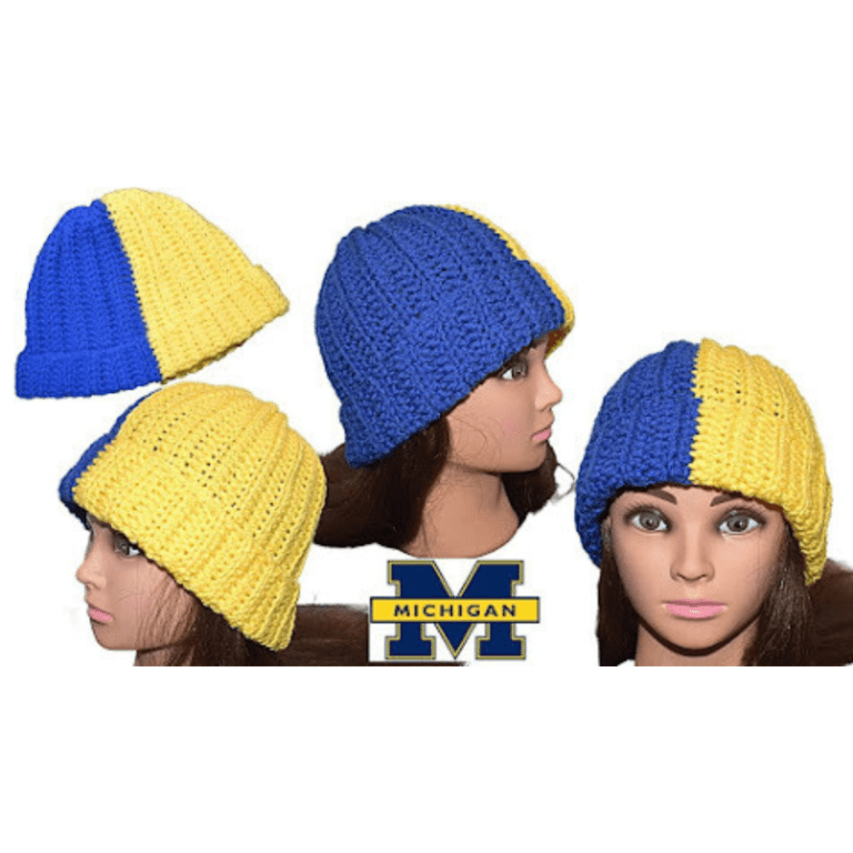 Create a Stylish Two-Tone Crochet Hat in One Step - Amys DIY Frugal Life