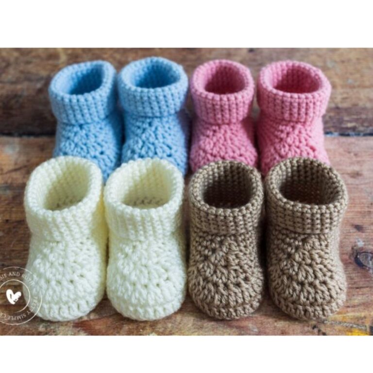 10 FREE Timeless Crochet Baby Bootie Patterns - Amys DIY Frugal Life