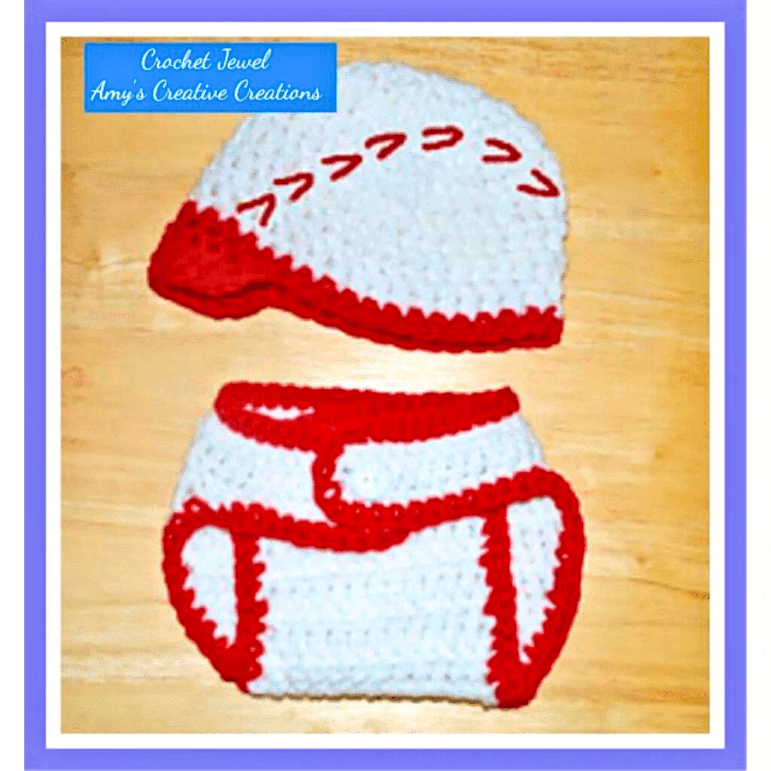 Play Ball: Crochet Baseball Hat and Diaper Cover Set - Amys DIY Frugal Life