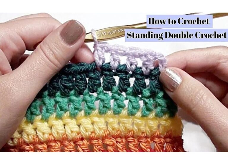 How to Crochet a Standing Double Crochet - Amys DIY Frugal Life