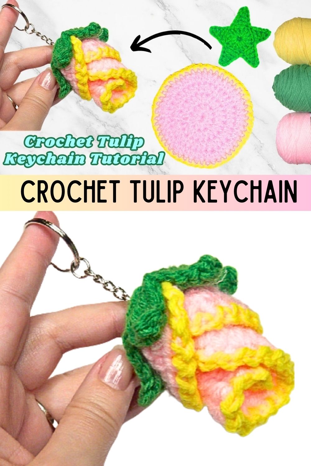How to Crochet a Tulip Keychain: A Beginner's Tutorial - Amys DIY ...