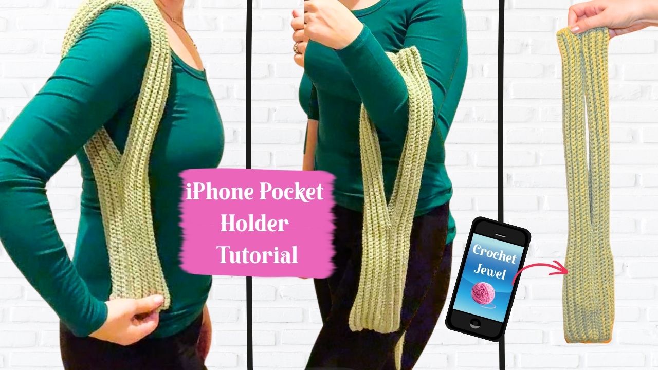 How to Crochet an iPhone Pocket: Step-by-Step Pattern - Amys DIY Frugal ...